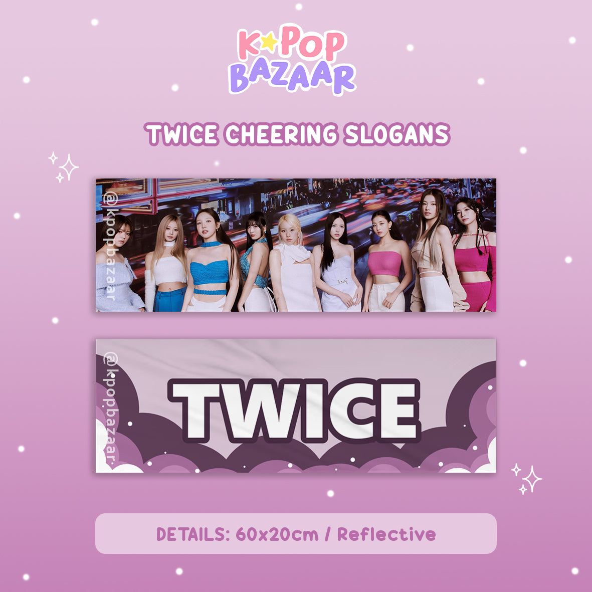 Twice Reflective Cheering Slogan Banner – K-POP BAZAAR